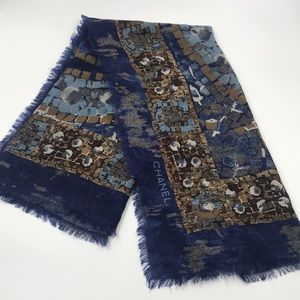 CHANEL Accessories | Chanel Black And White Scarf | Poshmark